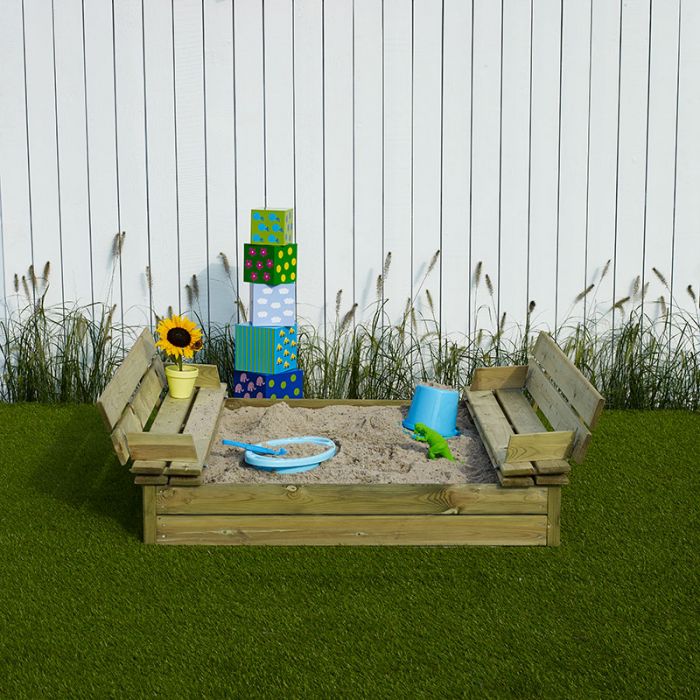 SANDKASSE MED RYGGLENE (P-087918109) | Byggmax